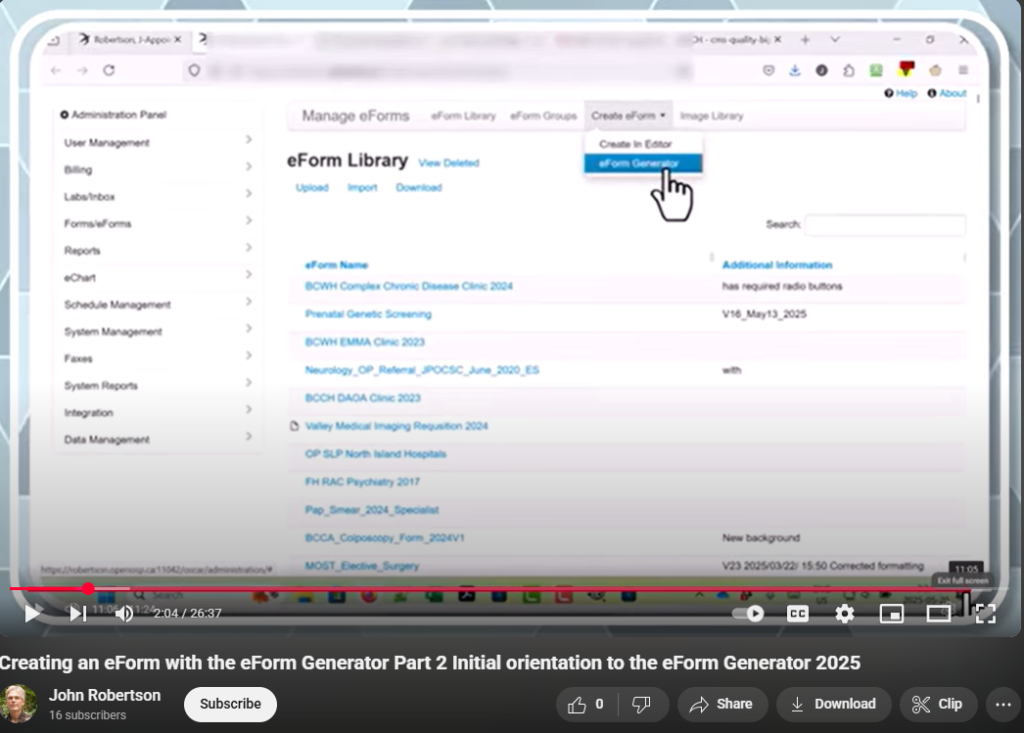 Create Your Own eForms - OSCAR BC